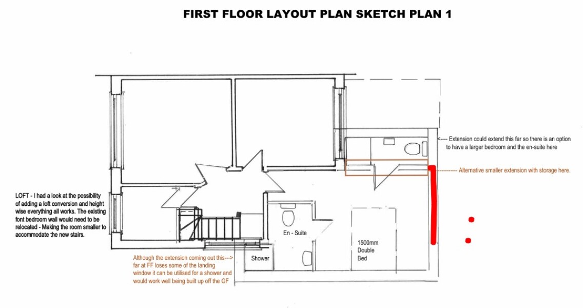 Extension Plan - where to put ensuite? | Mumsnet